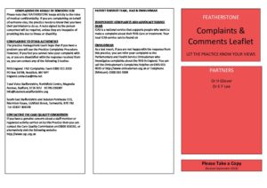Please click here to read our Complaints and Comments Leaflet ...